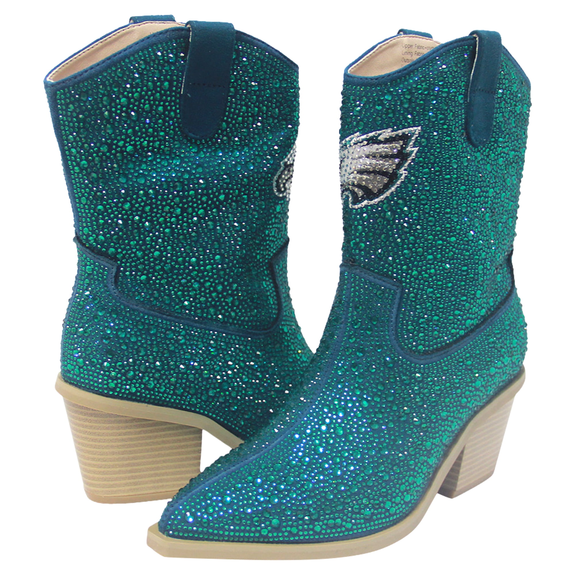 Women's Cuce Midnight Green Philadelphia Eagles Crystal Ankle Boots ...