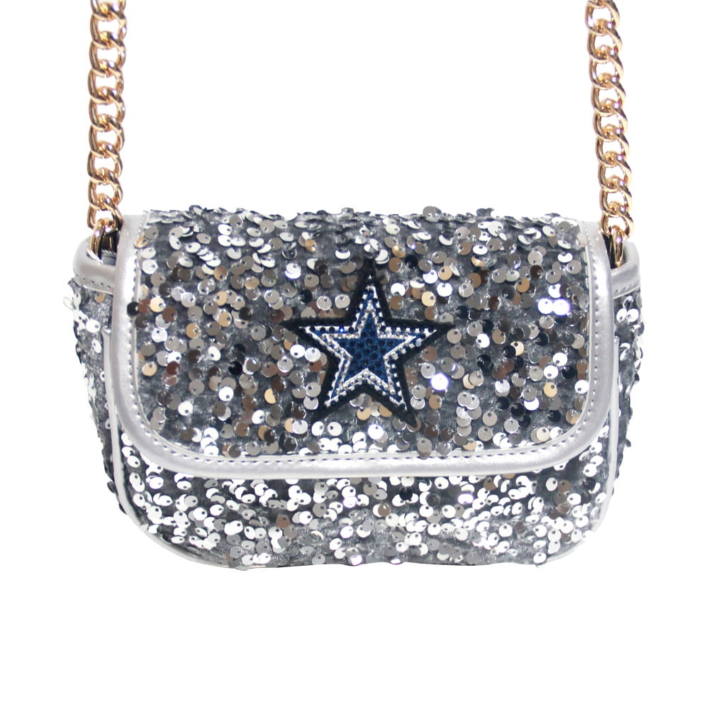 Women's Cuce Silver Dallas Cowboys Sequin Crossbody Bag - Walmart.com