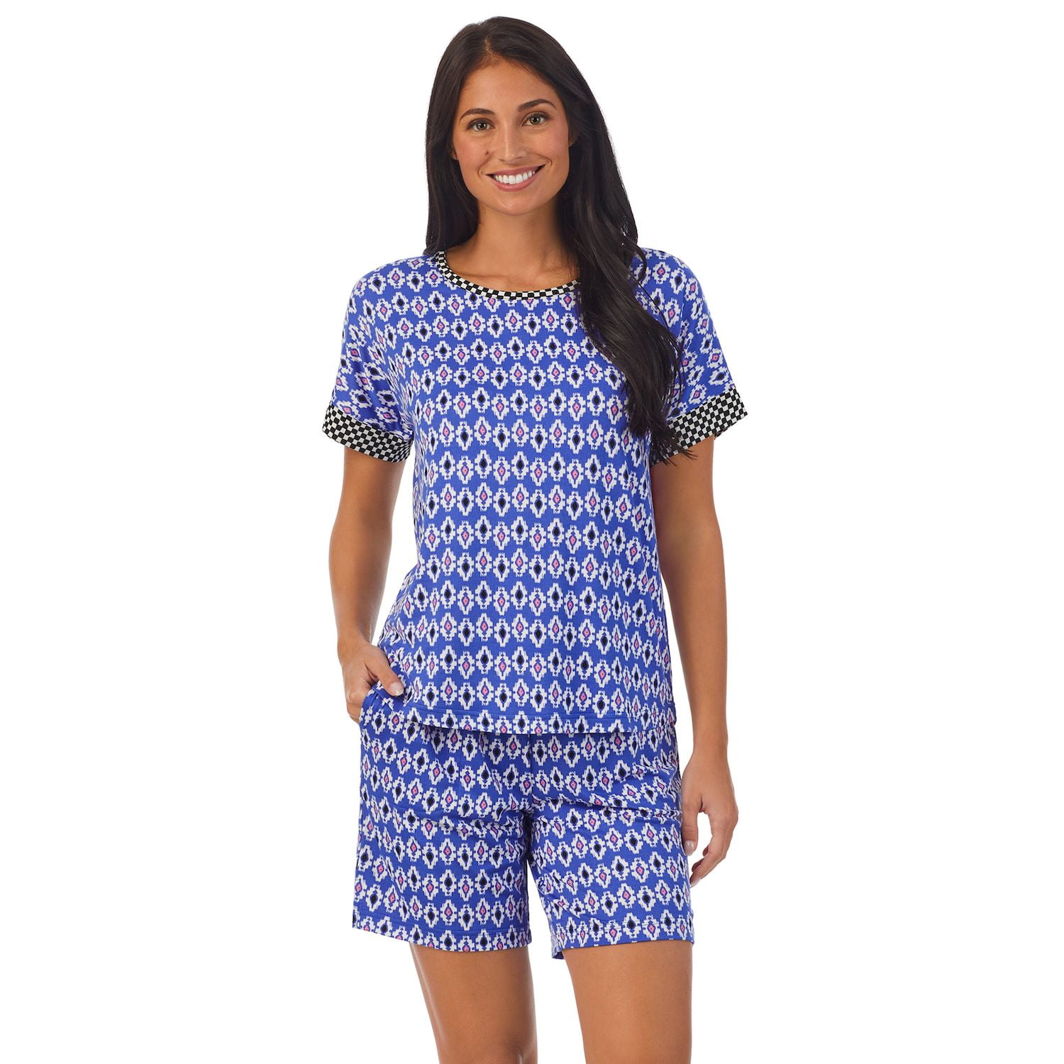 Women's Cuddl Duds® Allover Print Short Sleeve Sleep Shirt & Bermuda ...