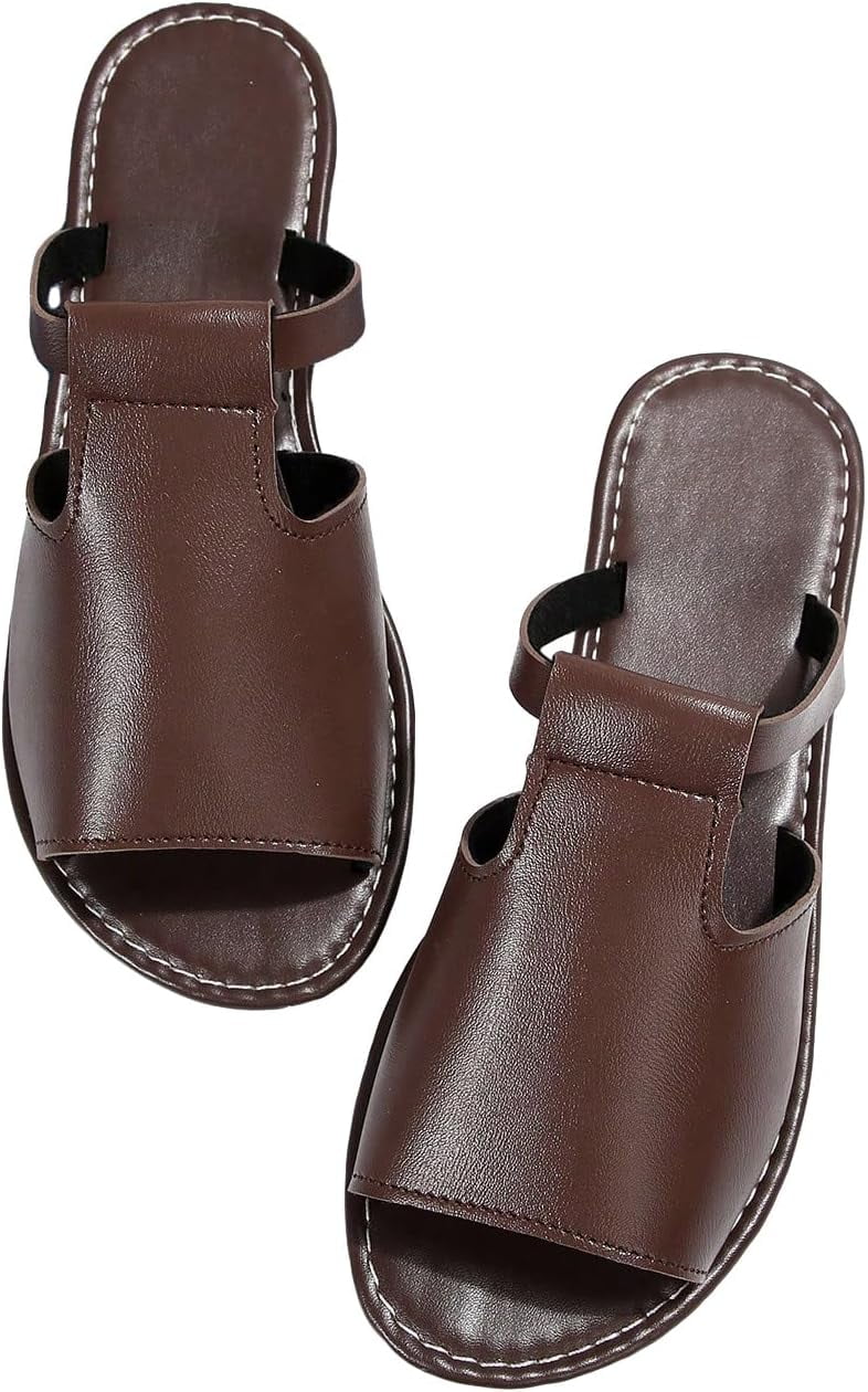 Women's Cut Out Slide Sandals Open Toe Summer Flat Sandals Outdoor ...