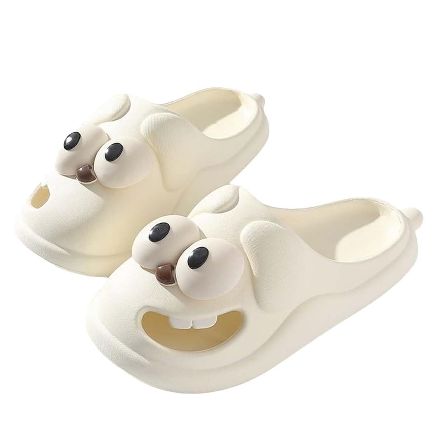 Women´s Cute Big Eyed Dog Slides, 3D Funny Cartoon Cloud Sandals Anti ...