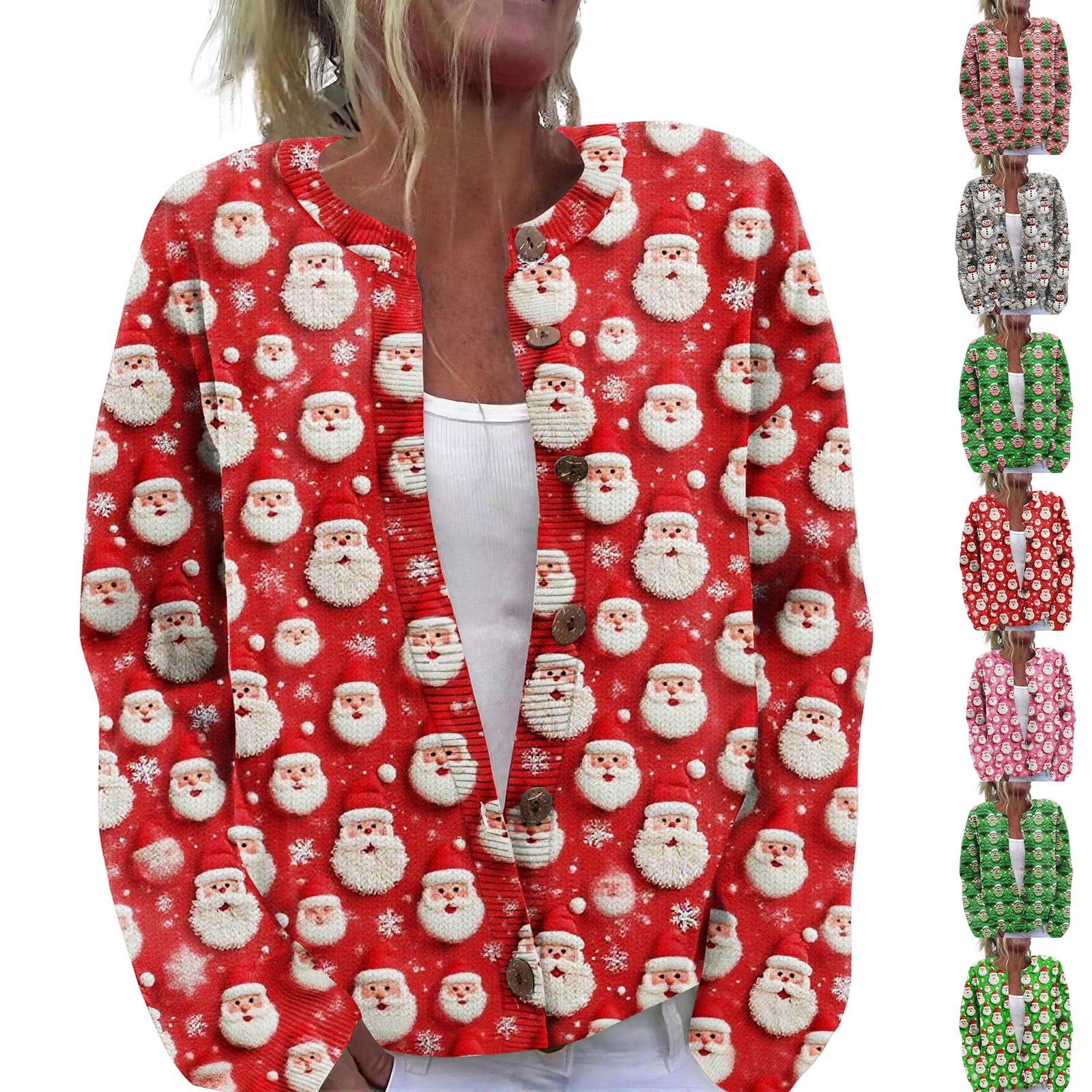 Women's Cute Fun Christmas Sweater Long Sleeve Knitted Sweater for Fall ...