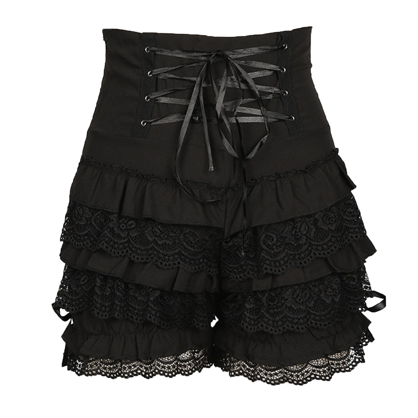 Women's Cute Gothic Steampunk Lolita Maid Ruffle Lace Pumpkin Bloomers ...