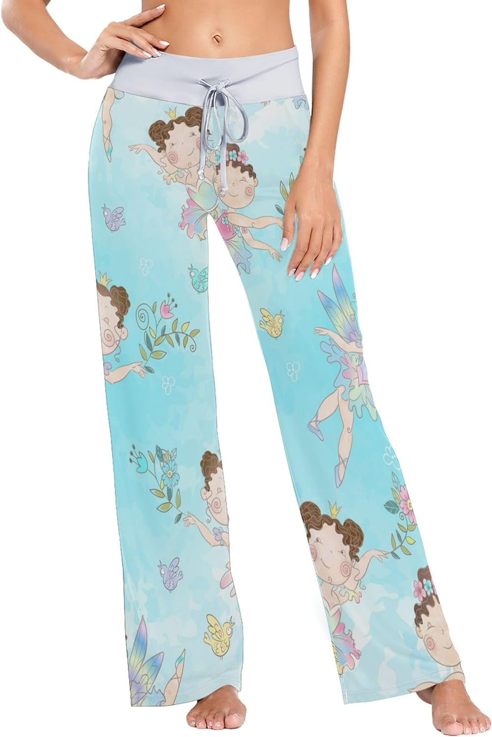 Women's Cute Little Magical Fairies Pajama Pants, Casual Pajama Bottoms ...