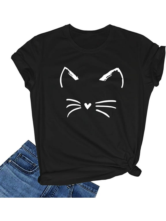 BLACKMYTH Women's Graphic Funny T Shirt Cute Tops Teen Girl Tees ...