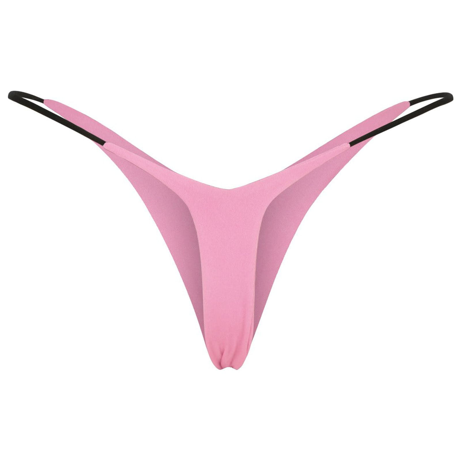 Womens Cute Thong Low Rise Double Layer Bikini Briefs Cotton Panties
