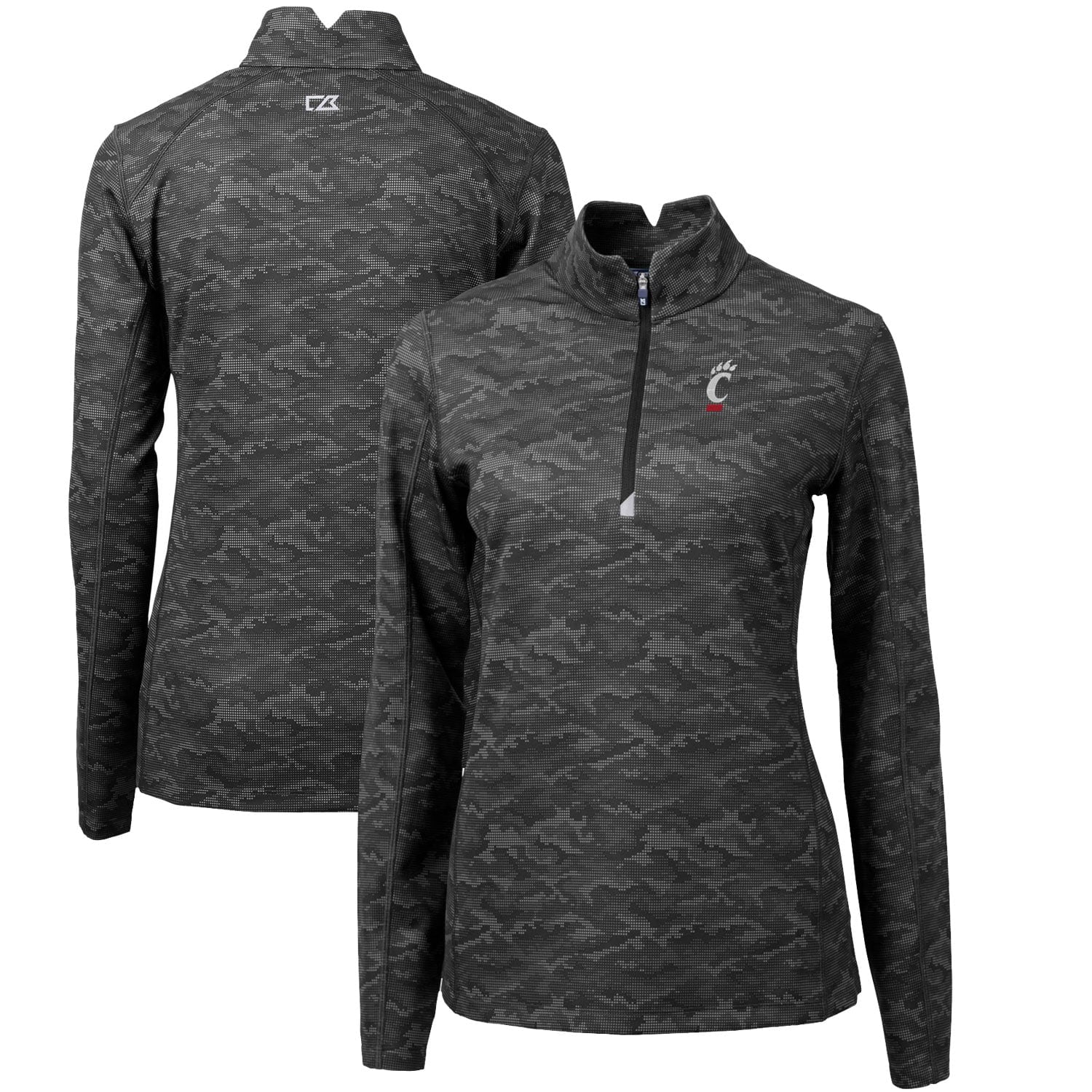 Women's Cutter & Buck Black Cincinnati Bearcats Traverse Camo Quarter ...