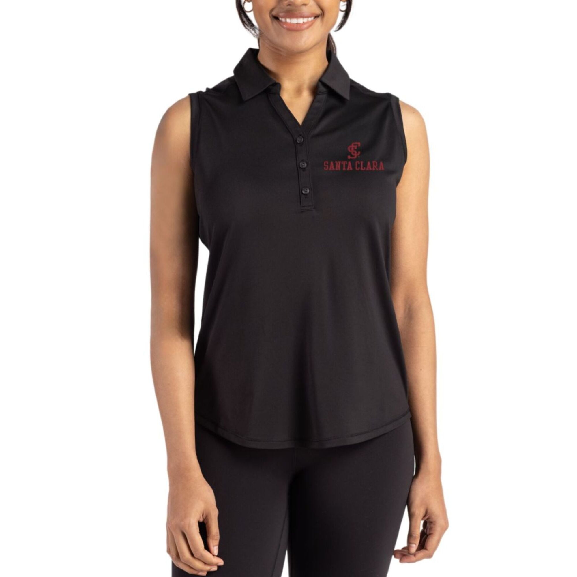 Women's Cutter & Buck Black Santa Clara Broncos Forge Eco Stretch ...