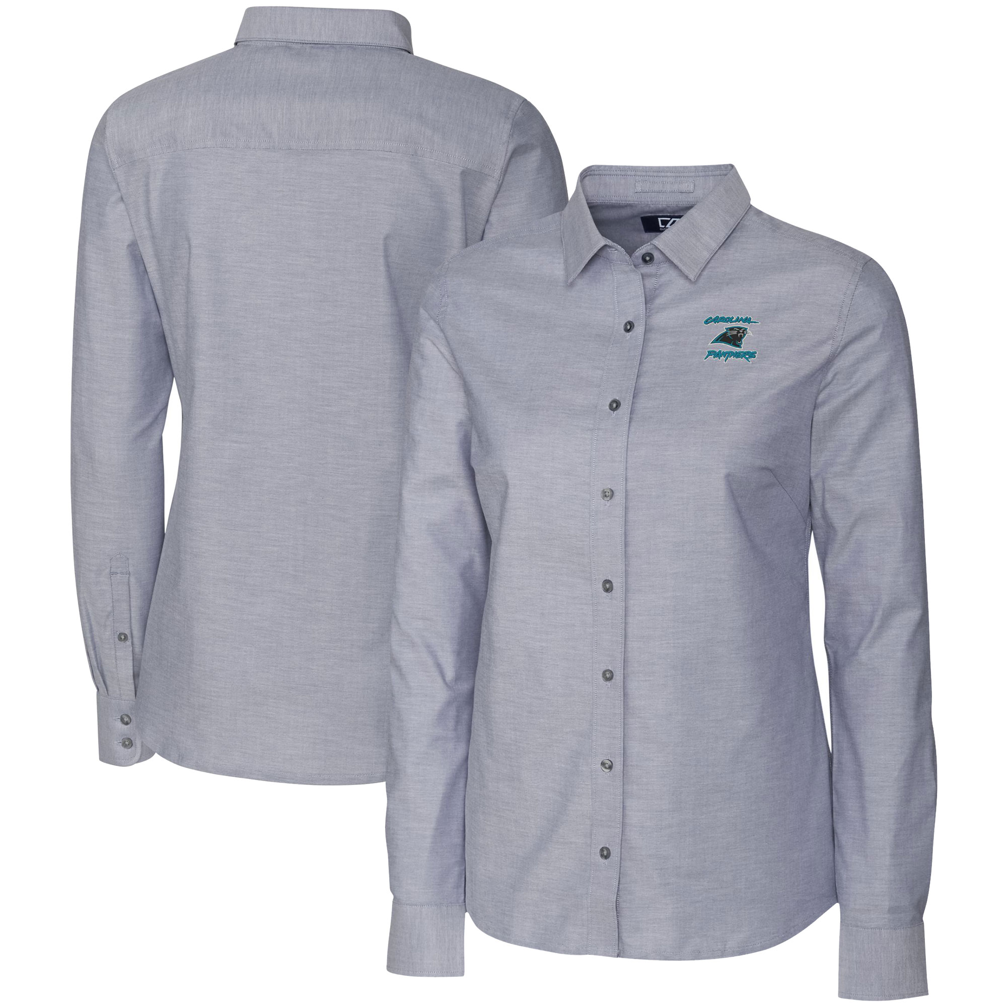Women's Cutter & Buck Charcoal Carolina Panthers Throwback Logo Stretch ...
