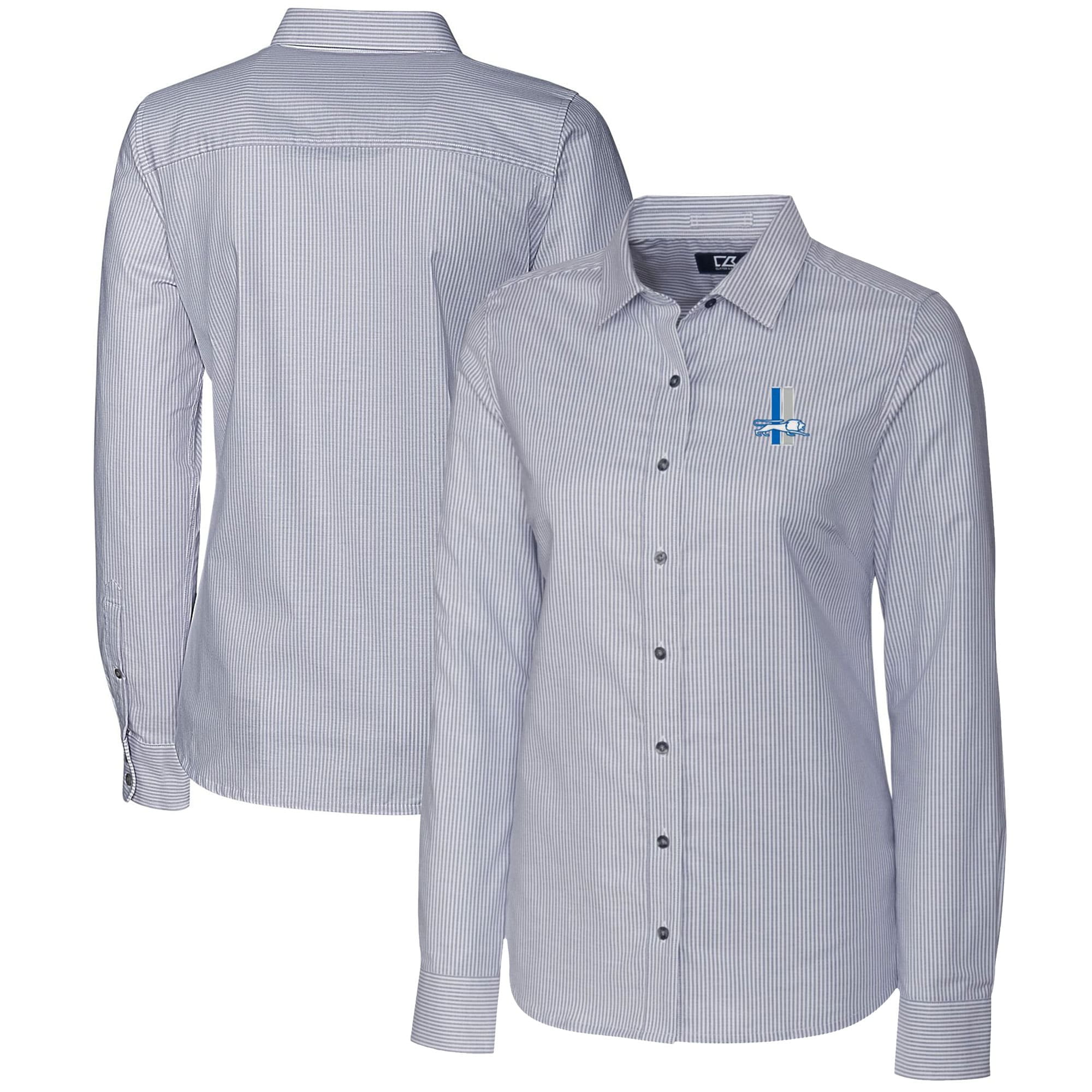 Women's Cutter & Buck Charcoal Detroit Lions Throwback Logo Stretch ...