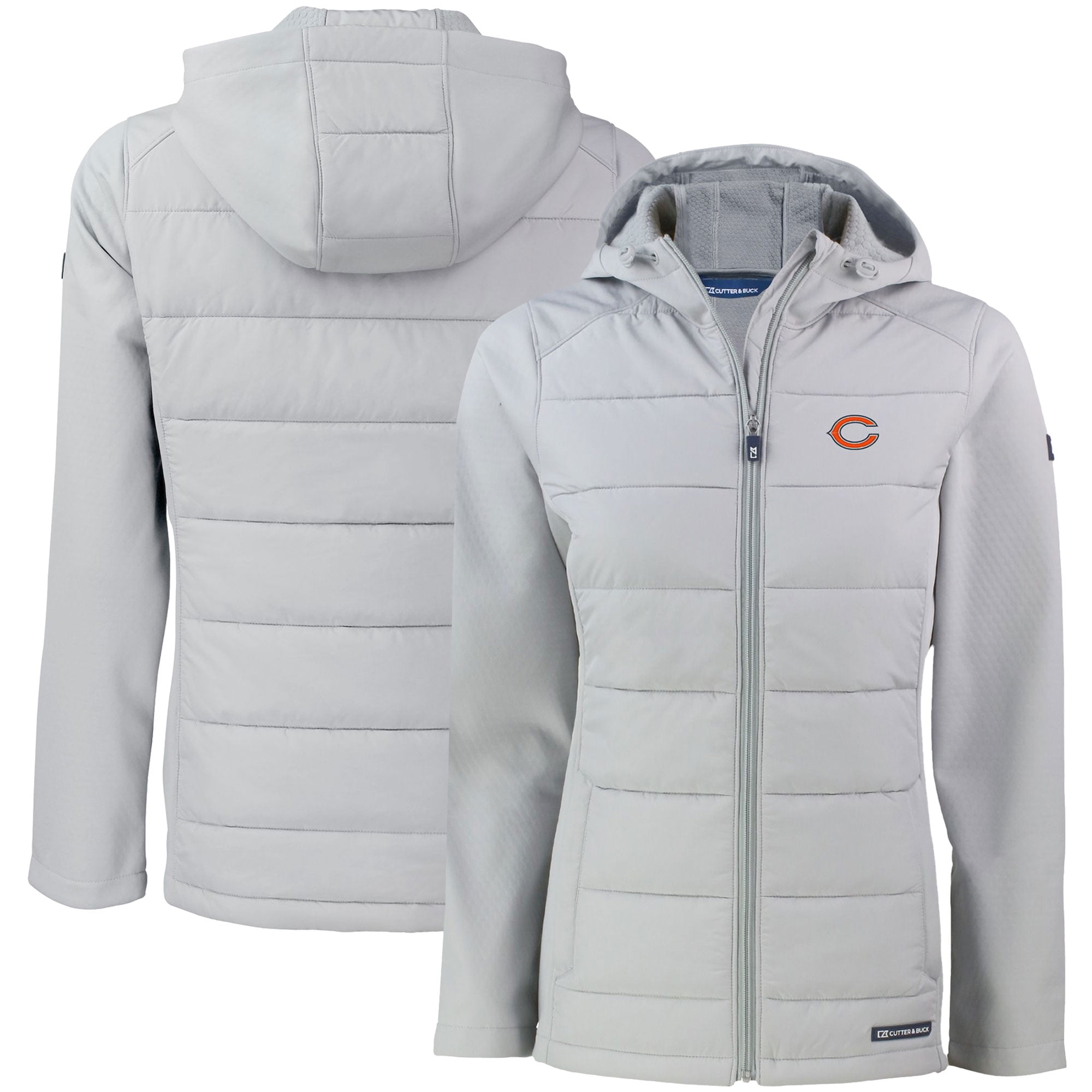 Women's Cutter & Buck Gray Chicago Bears Evoke PrimaLoft Hybrid Eco ...