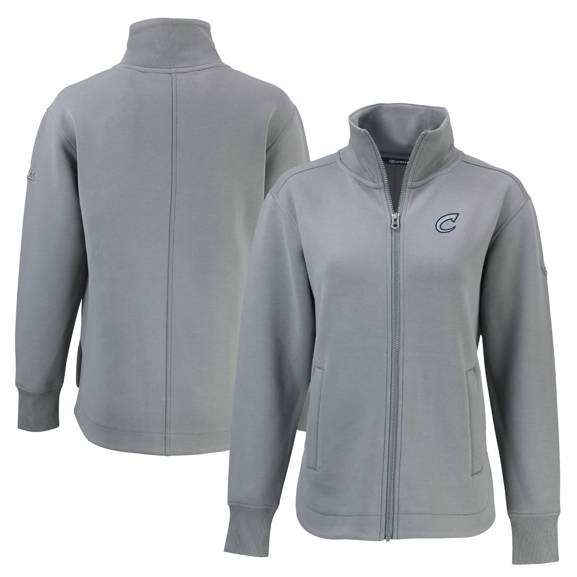 Women's Cutter & Buck Gray Columbus Clippers Roam Eco Recycled Full-Zip ...