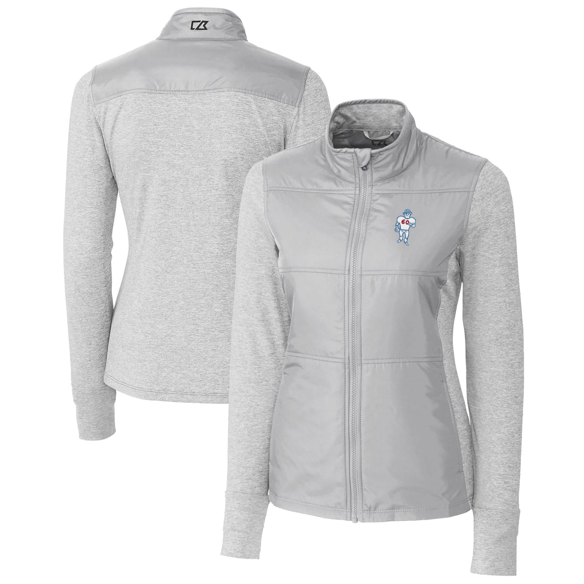 Women's Cutter & Buck Gray Houston Oilers Throwback Logo Stealth Hybrid ...