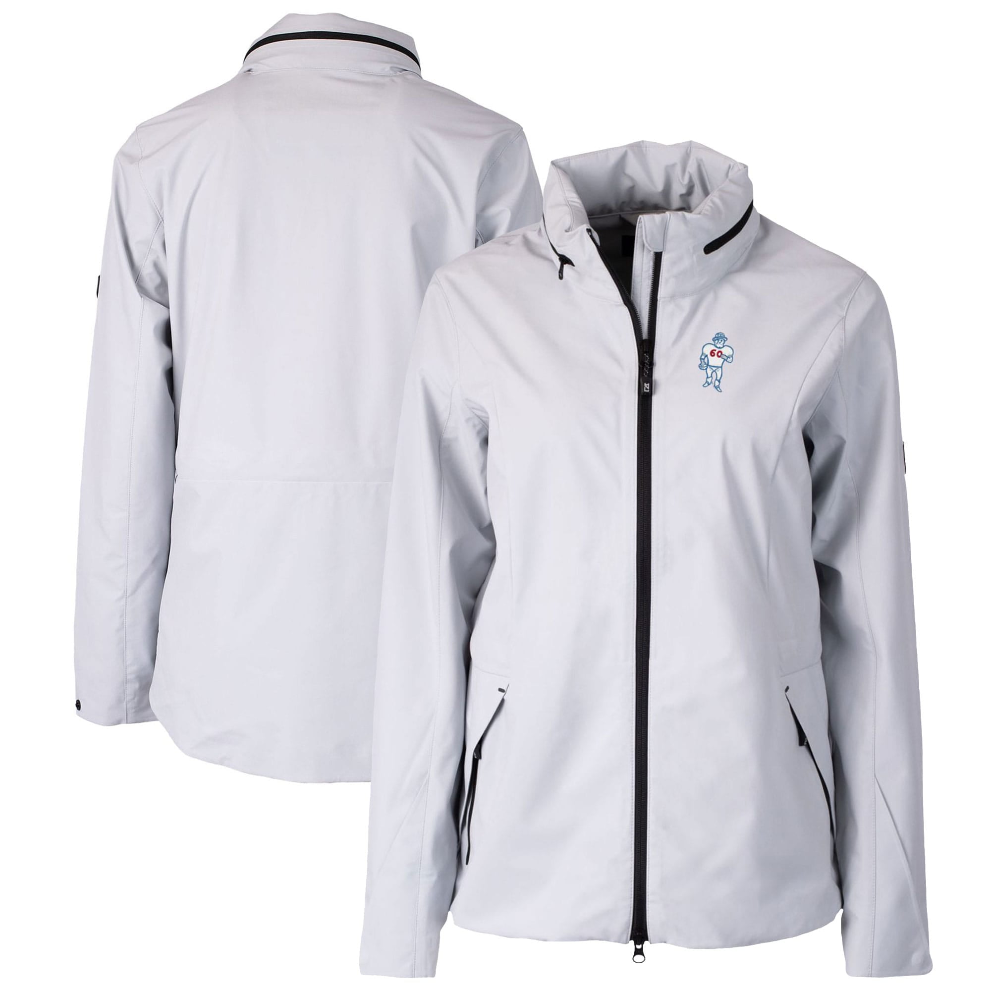 Women's Cutter & Buck Gray Houston Oilers Throwback Logo Vapor Full-Zip ...
