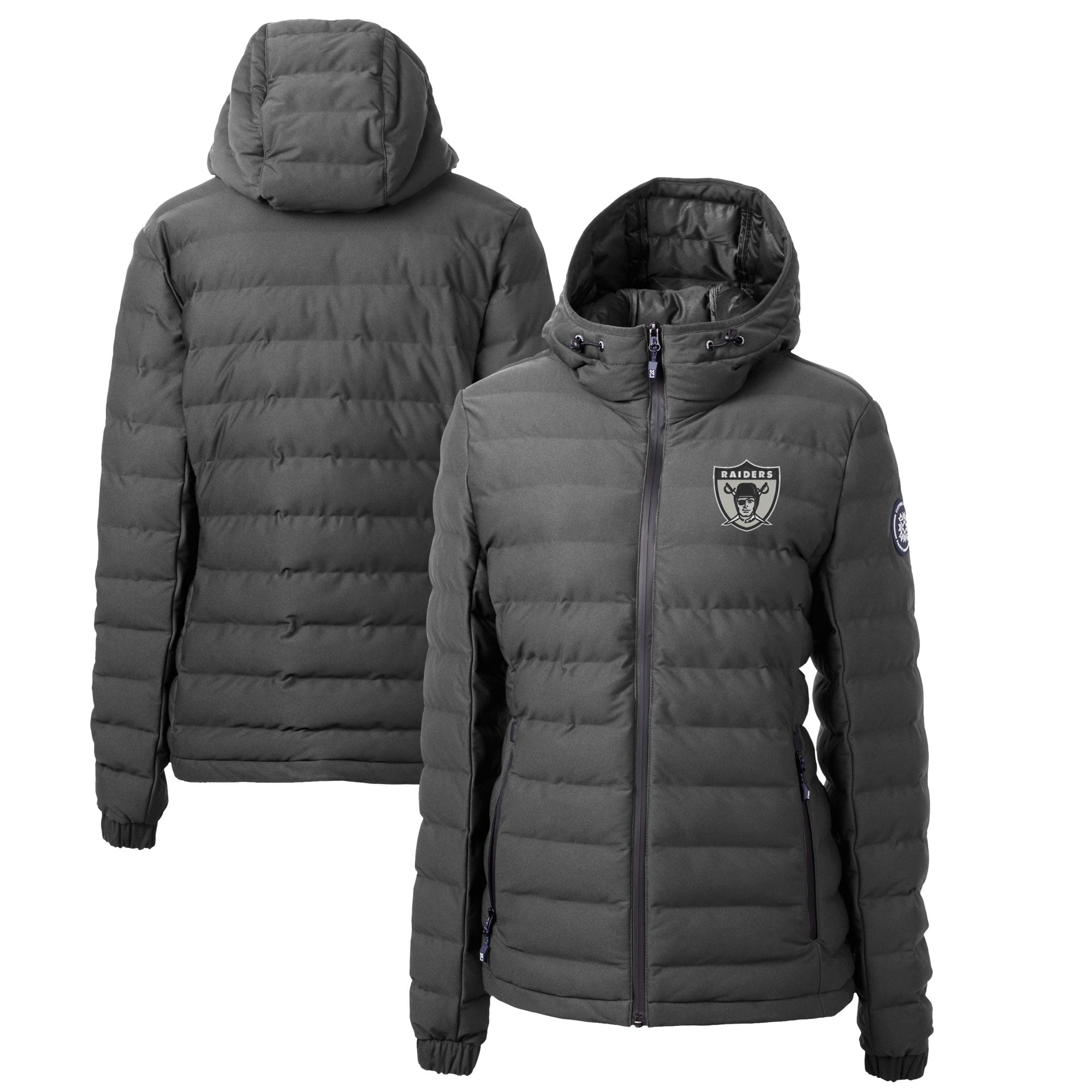 Women's Cutter & Buck Gray Las Vegas Raiders Throwback Logo Mission ...