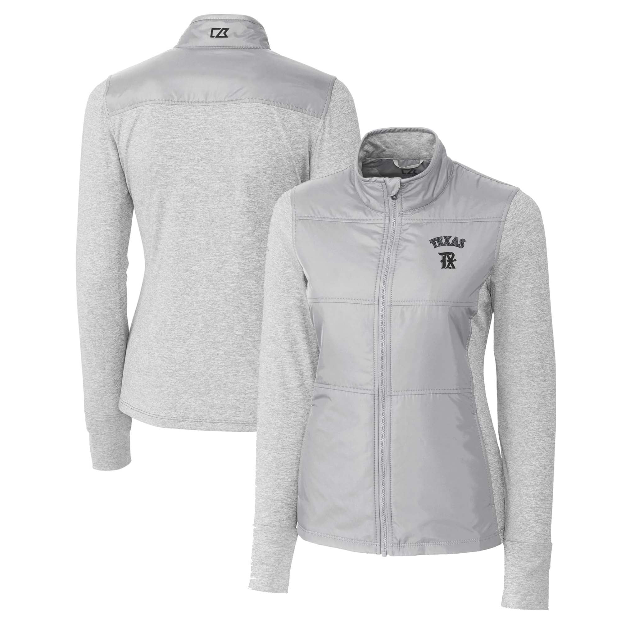 Women's Cutter & Buck Gray Texas Rangers City Connect Stealth Hybrid ...