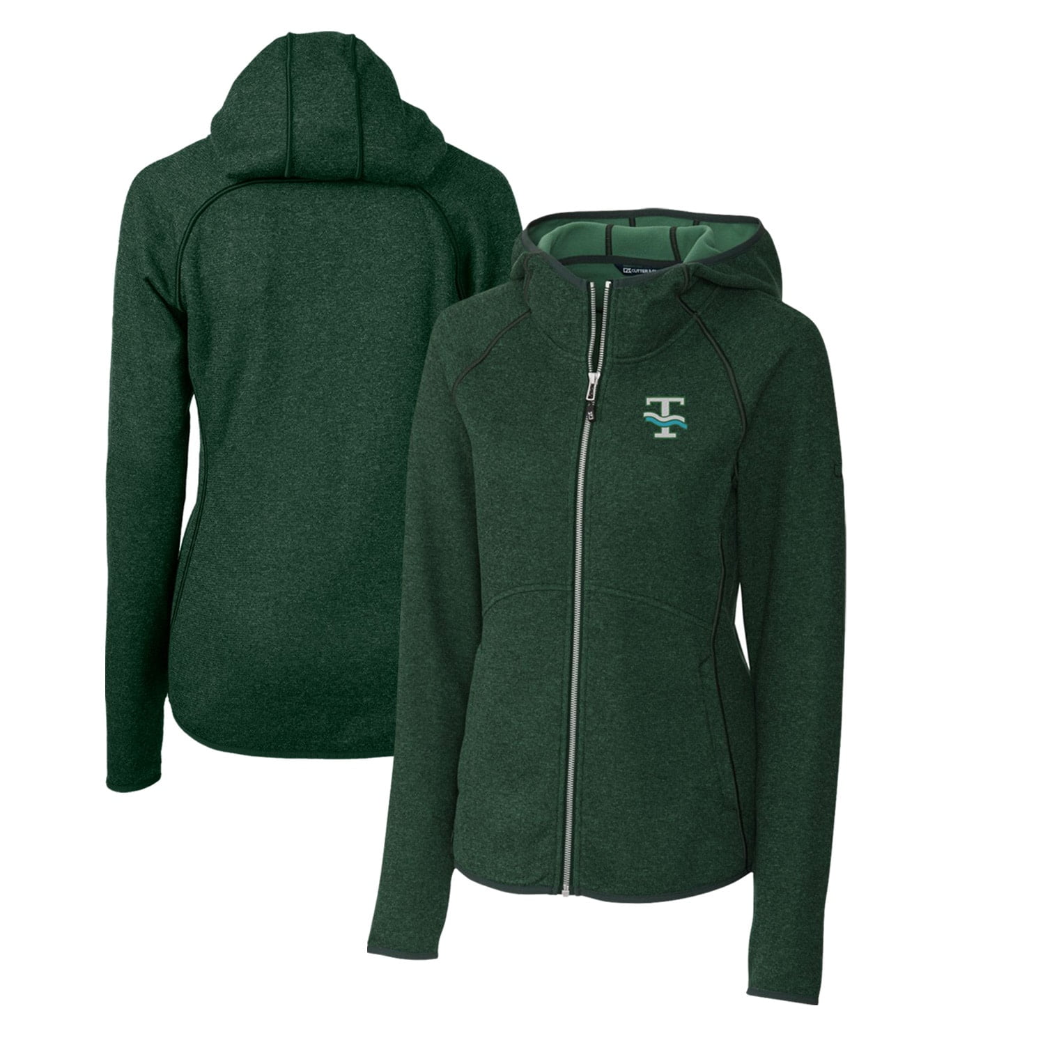 Women's Cutter & Buck Heather Green Tulane Green Wave Mainsail Sweater ...