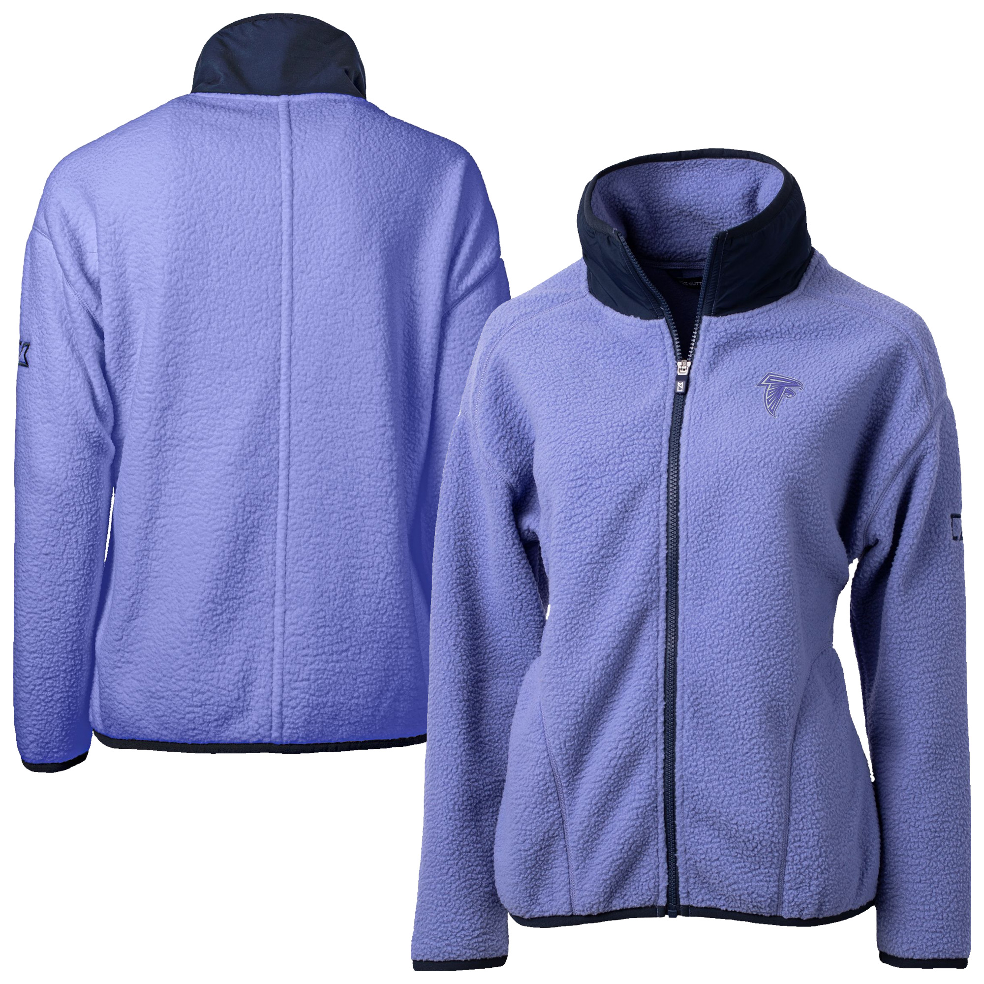 Women's Cutter & Buck Lavender Atlanta Falcons Cascade Eco Fleece Full ...
