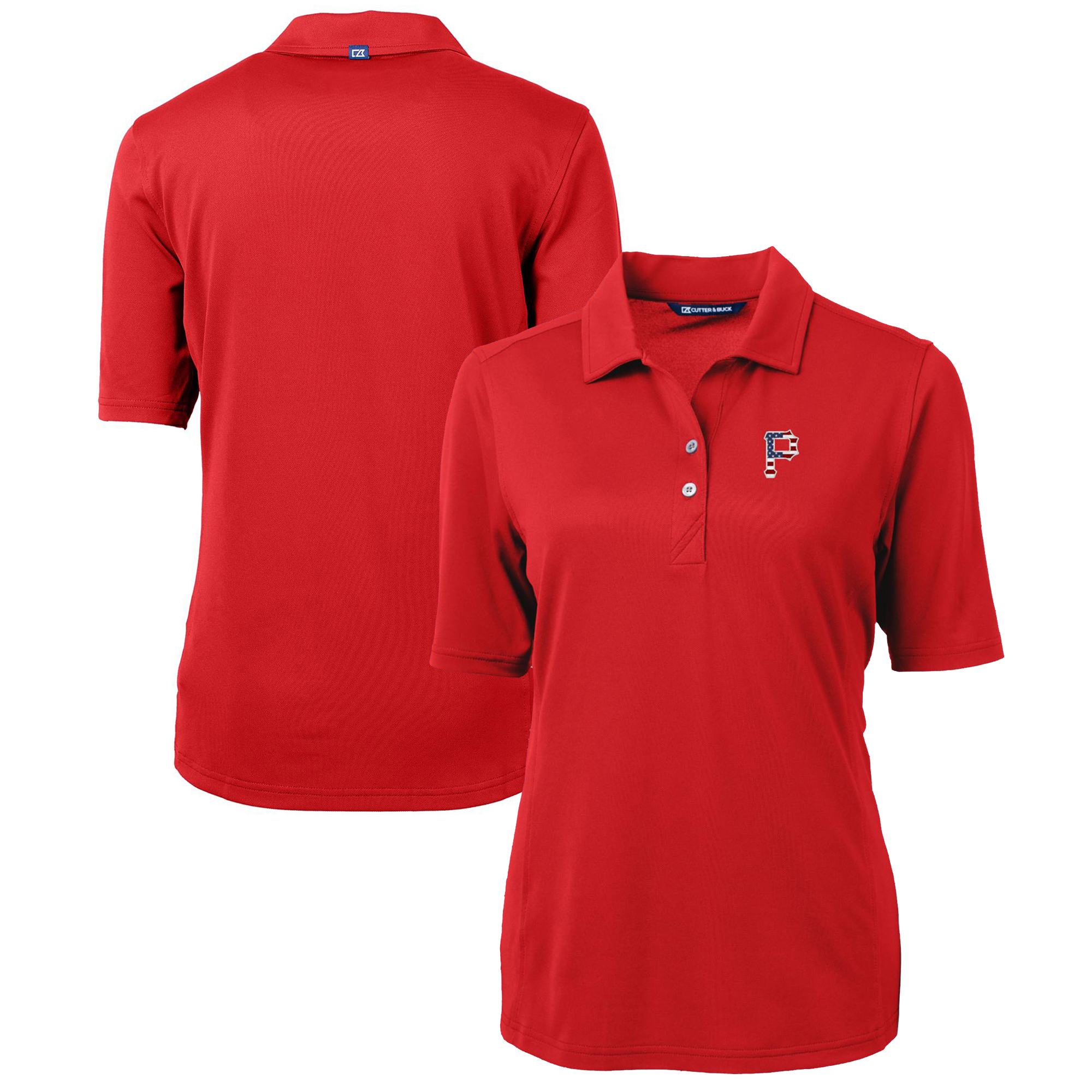 Women's Cutter & Buck Red Pittsburgh Pirates Americana Logo DryTec ...