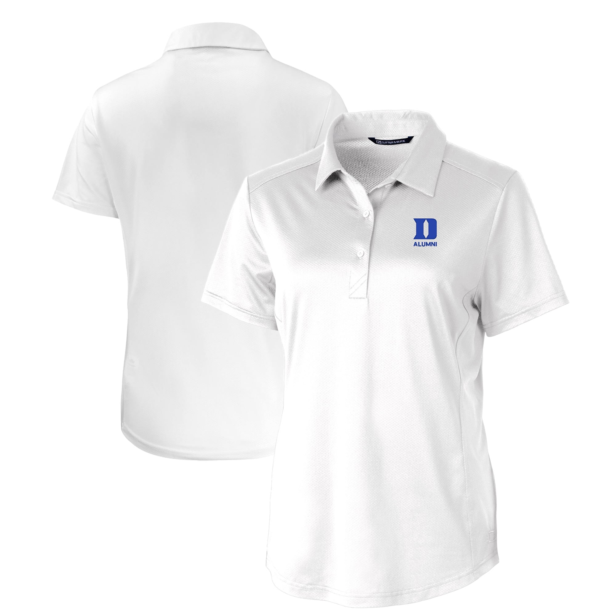 Women's Cutter & Buck White Duke Blue Devils Prospect Eco Textured ...