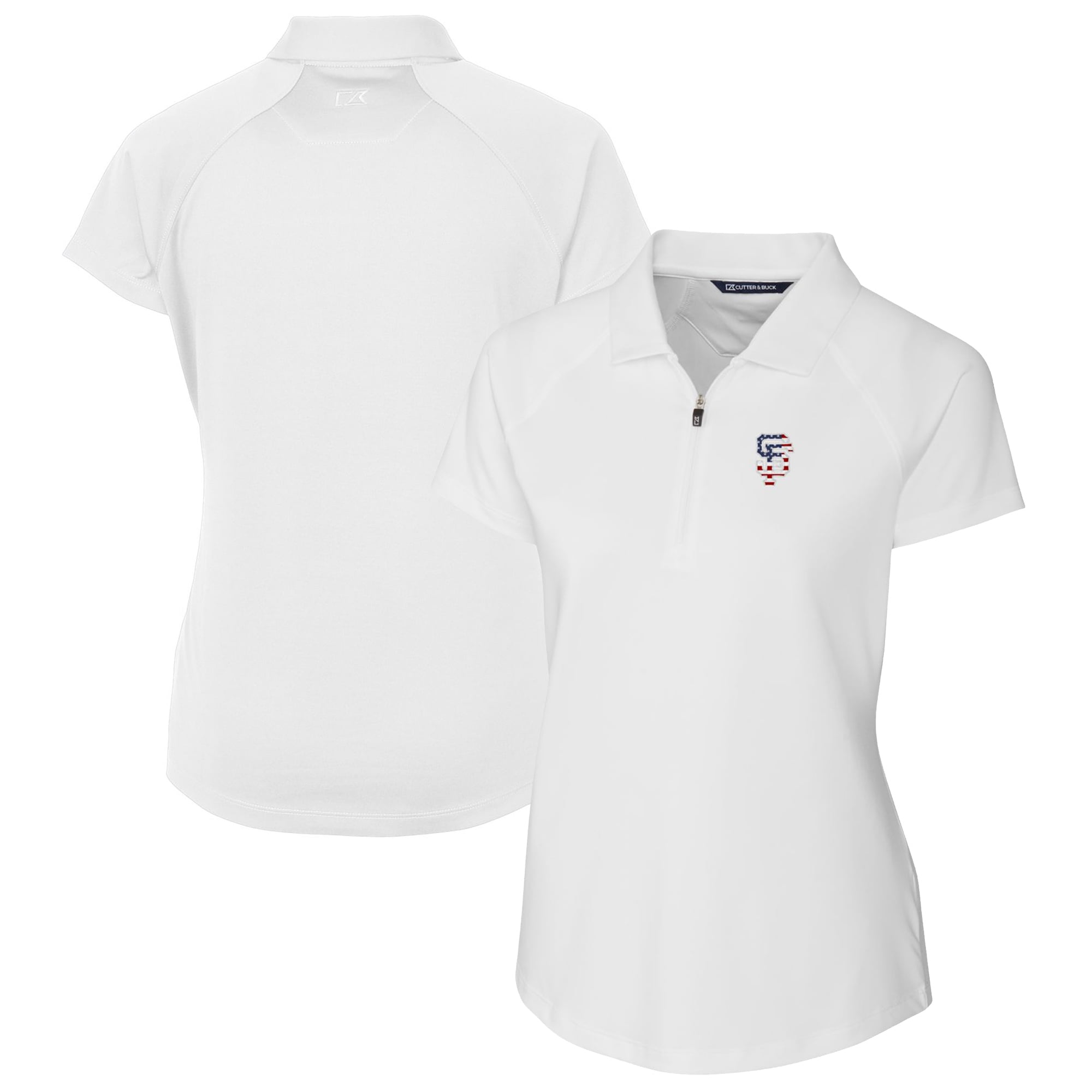 Women's Cutter & Buck White San Francisco Giants Americana Logo DryTec Forge Stretch Polo ...