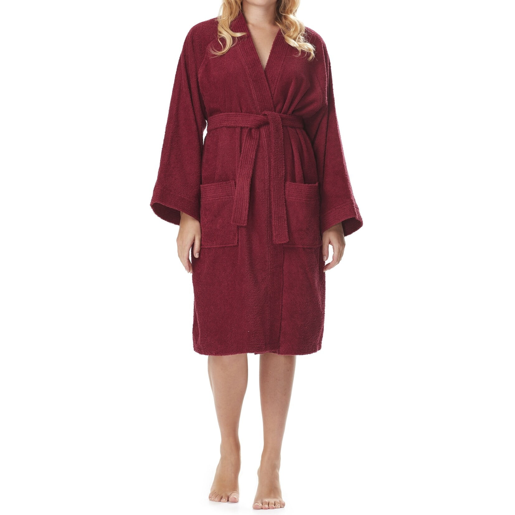 Women's Daylee Model Turkish Cotton Kimono Bathrobe Burgundy - Large/X ...