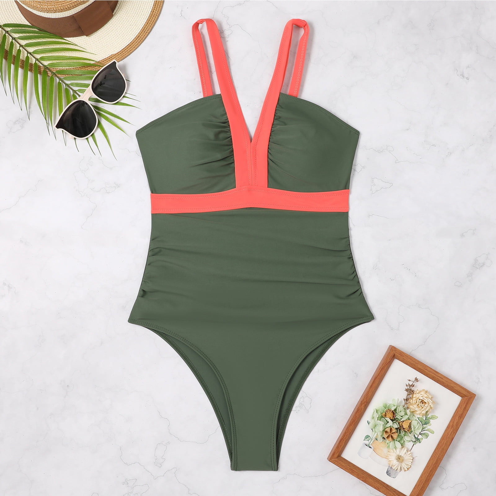 "Women's Deep V Neck Swimsuit With Open Back Sexy Bathing Suit For ...