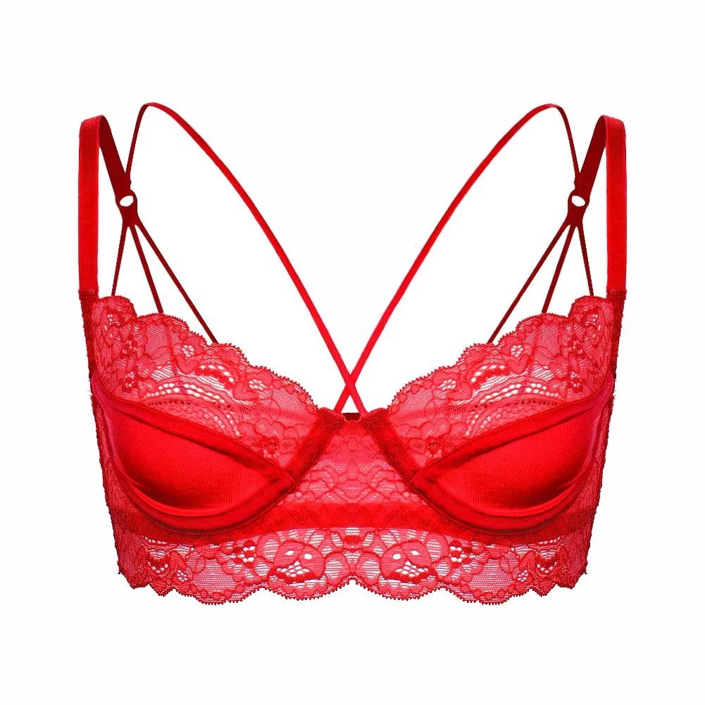Women's Demi Lace Bra Unpadded Underwire Bra Sheer Sexy Bras - Walmart.com