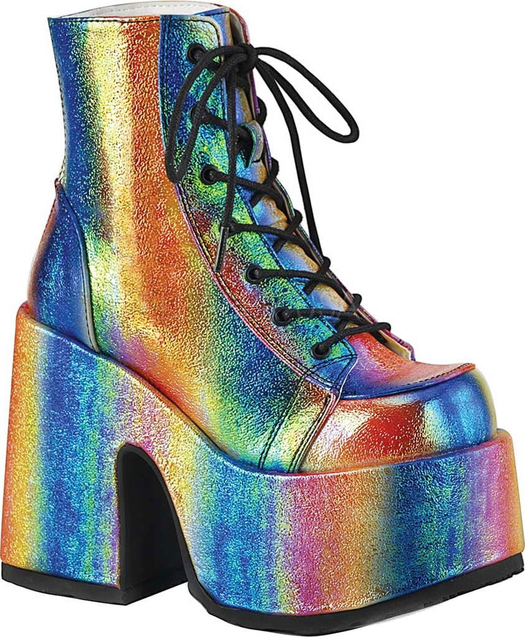 Womens Demonia Camel 203 Platform Ankle Boot