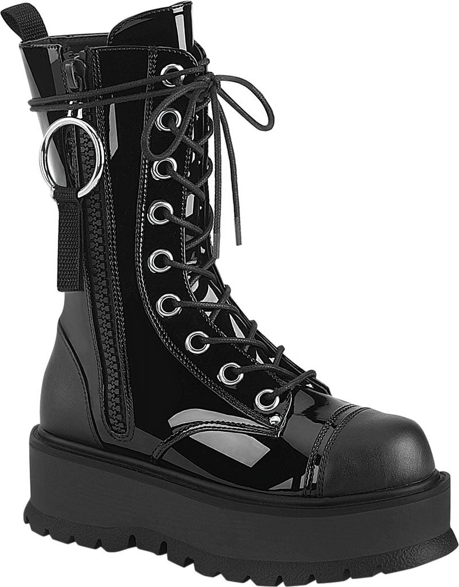 Women's Demonia Slacker 220 Platform Lace Up Mid Calf Boot - Walmart.com