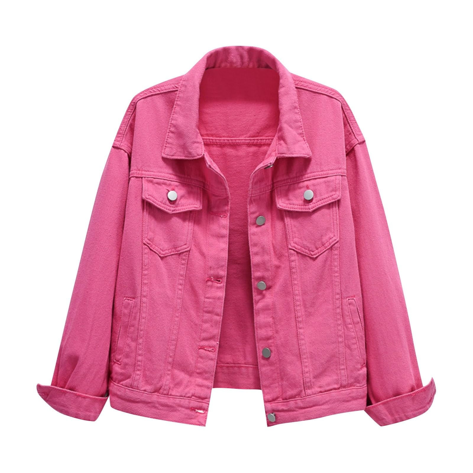 Women's Denim Jackets Clearance, Baberdicy Womens Candy Color Denim ...