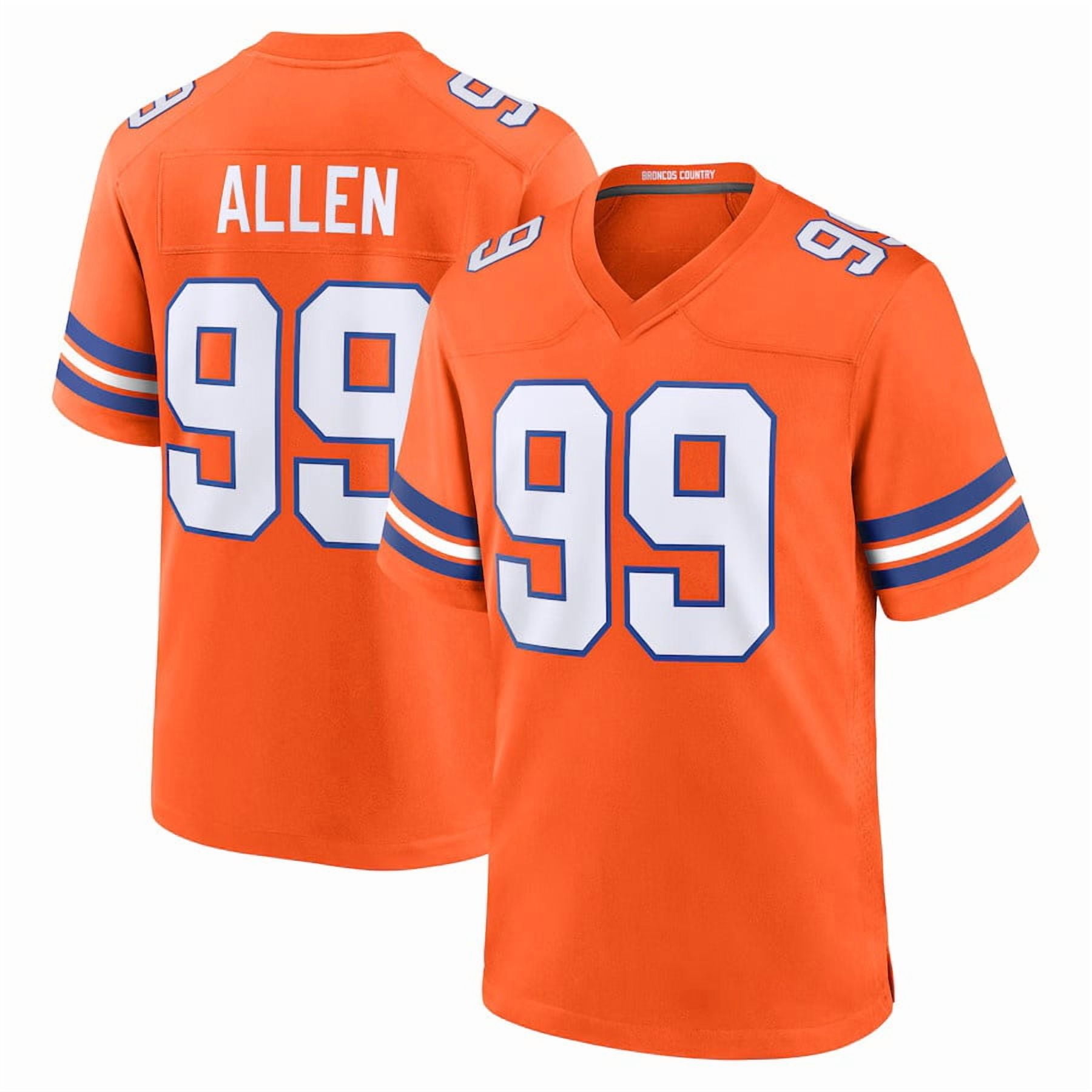 Women's Denver Allen 99 Orange Alternate Sports Player Game Stitched ...