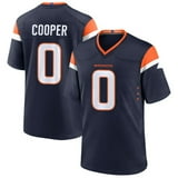 Women's Denver Cooper 0 Navy Sports Player Game Stitched Name Number T ...