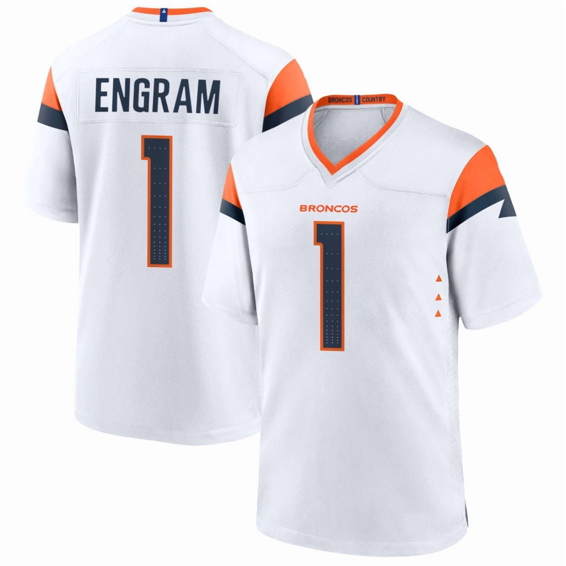 Women's Denver Engram 1 White Sports Player Game Stitched Name Number T ...