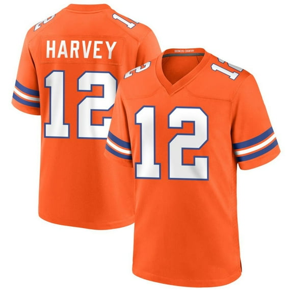 Women's Denver Harvey 12 Orange Alternate Sports Player Game Stitched ...