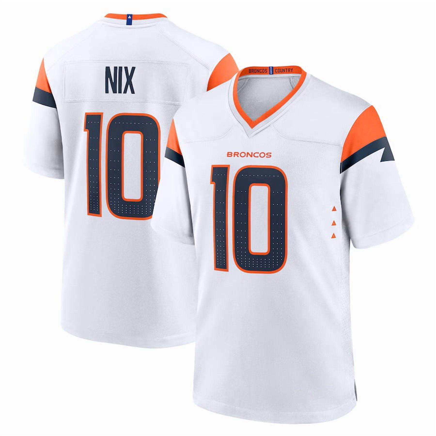Women's Denver Nix 10 White Sports Player Game Stitched Name Number T ...