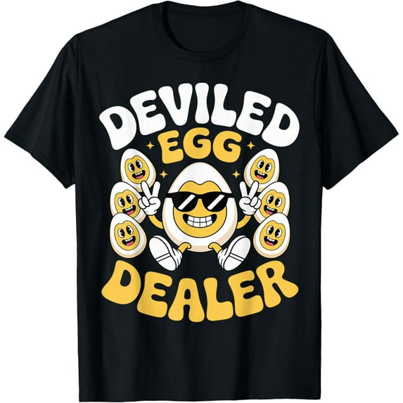 Women’s Deviled Eggs Graphic T-Shirt, Retro Funny Food Short Sleeve ...