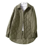 Luvamia Shacket Jacket Oversized Button Down Shirts Quilted Shacket Coats Plaid Shirts for Women ...