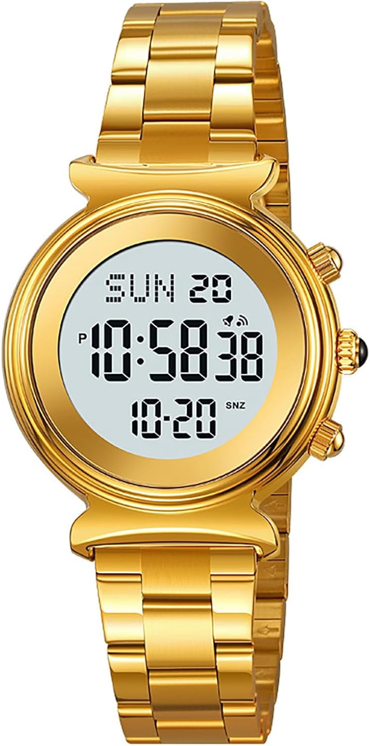 Women's Digital Watch Stainless Steel Watch for Women Waterproof Dual ...