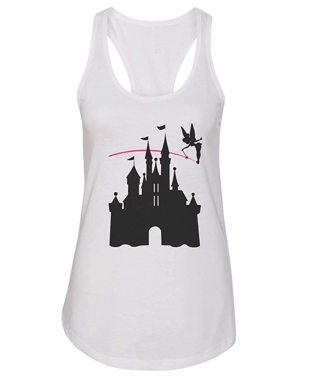 Women’s Disney Castle Tinkerbell Ringspun Cotton Racerback Tank Top ...
