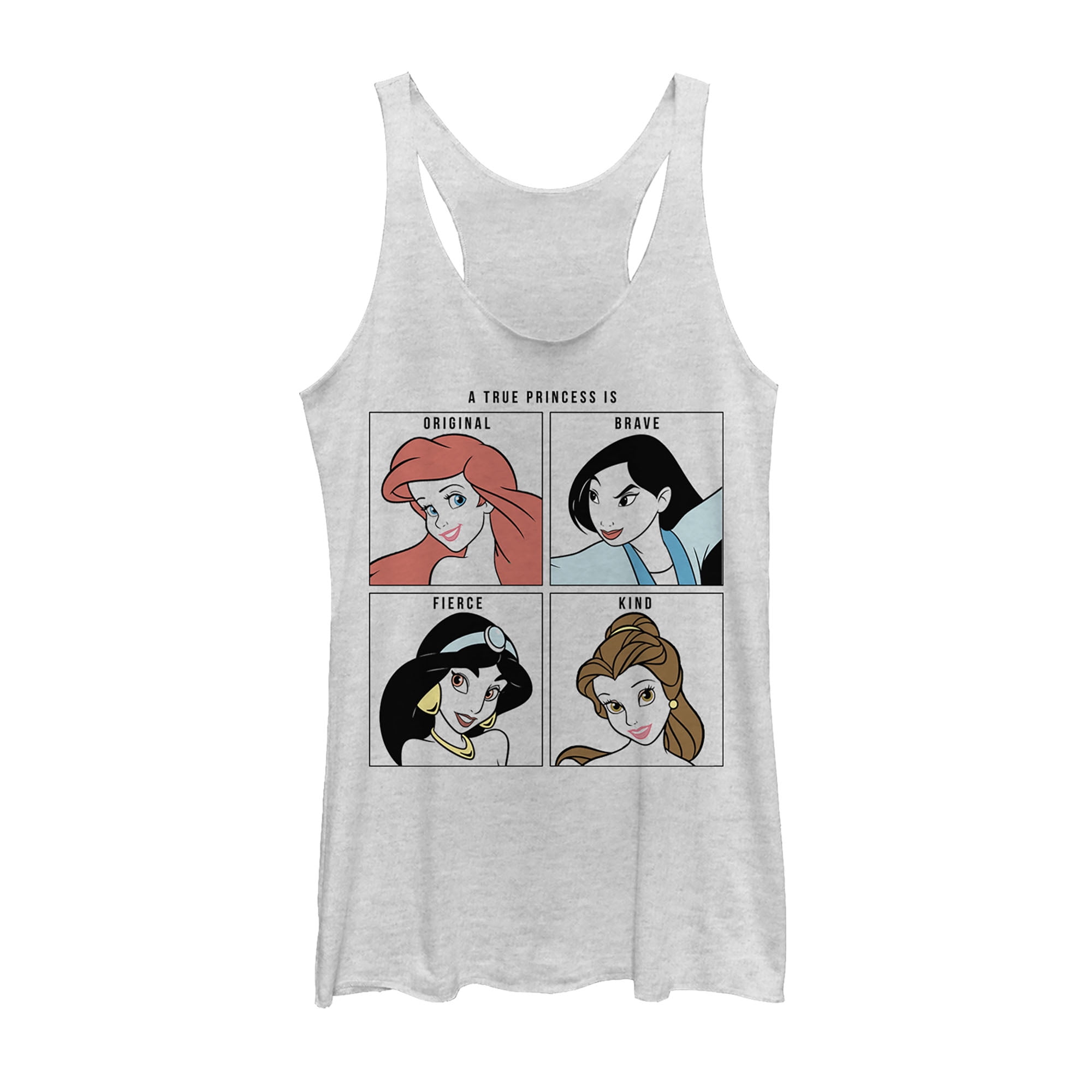 Women's Disney Princesses True Qualities Racerback Tank Top White ...