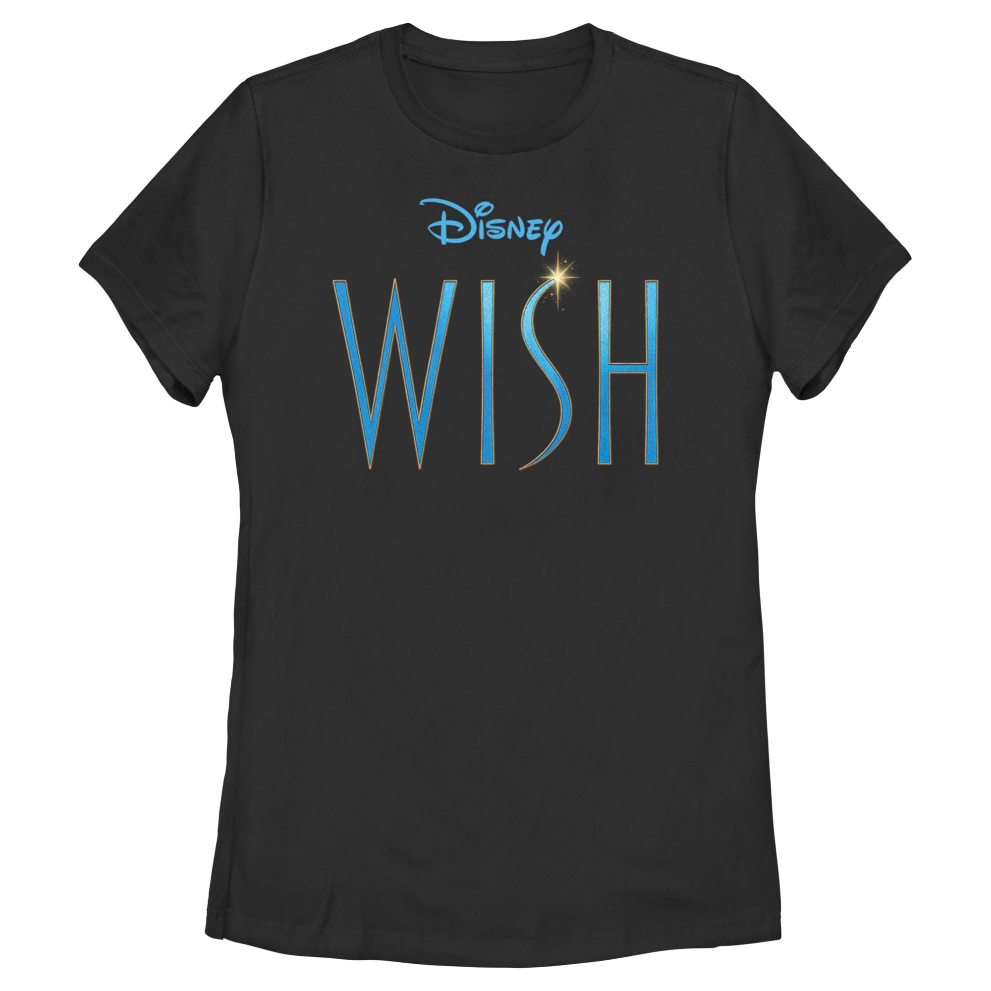 Wish Women's Disney Wish Movie Logo T-Shirt, Black, Large, Officially ...
