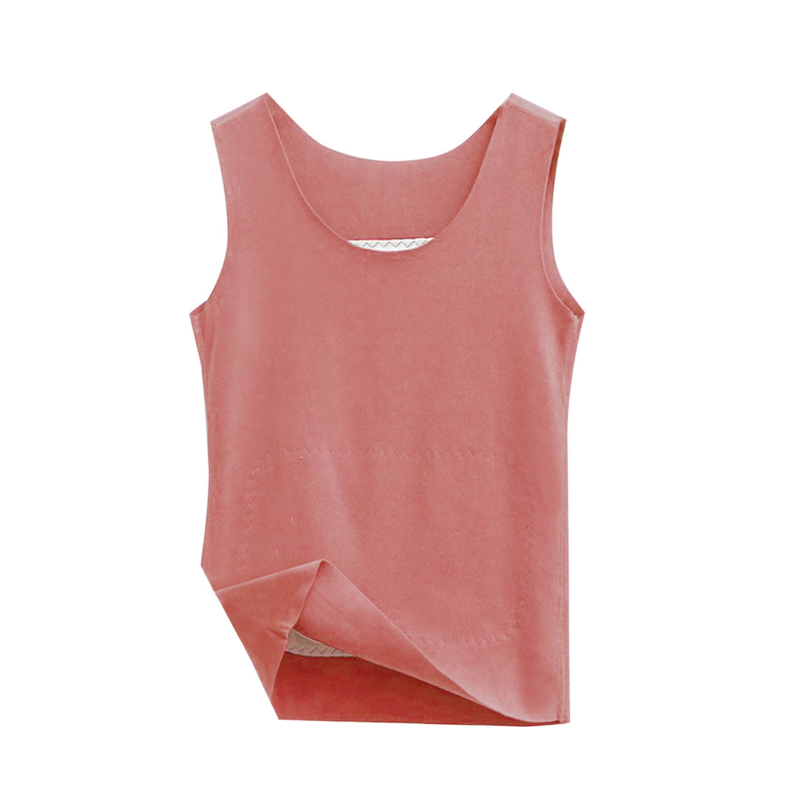 Women's Doble Layer Tank Top Solid Color Cami Crew Neck Blouse ...