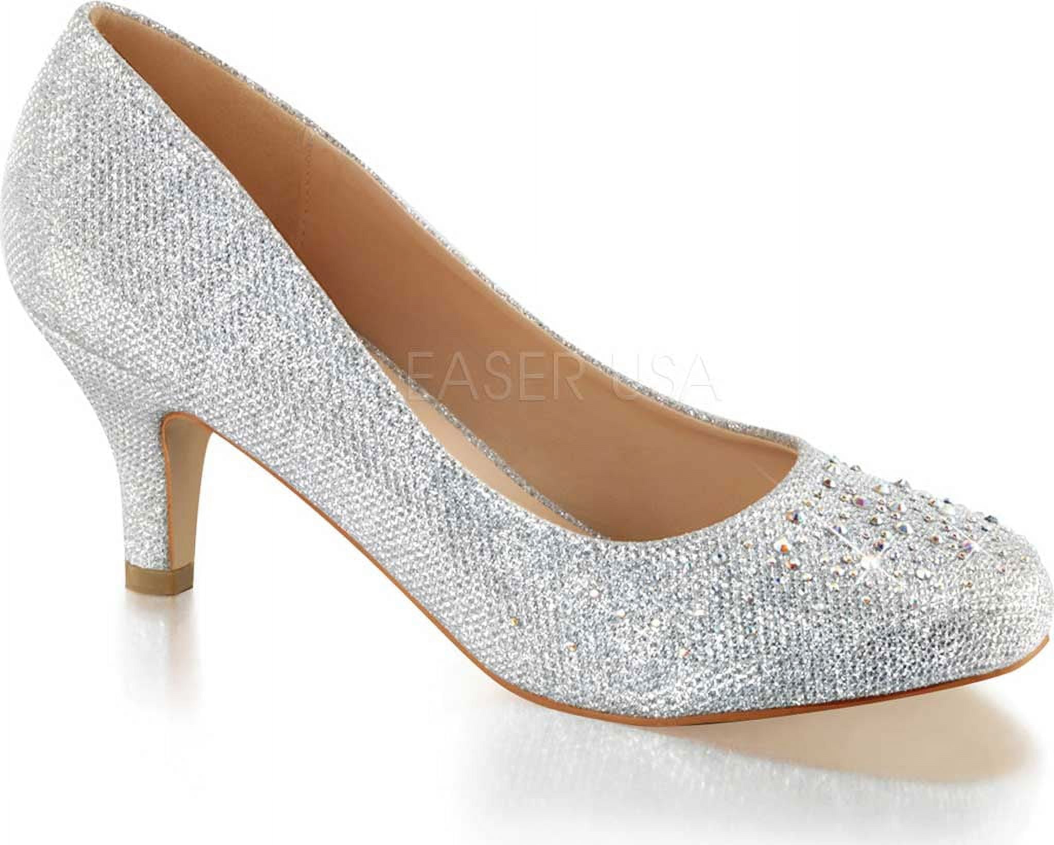 Women's Doris 06 Low Heel Pump, Glitter Upper with Rhinestone ...