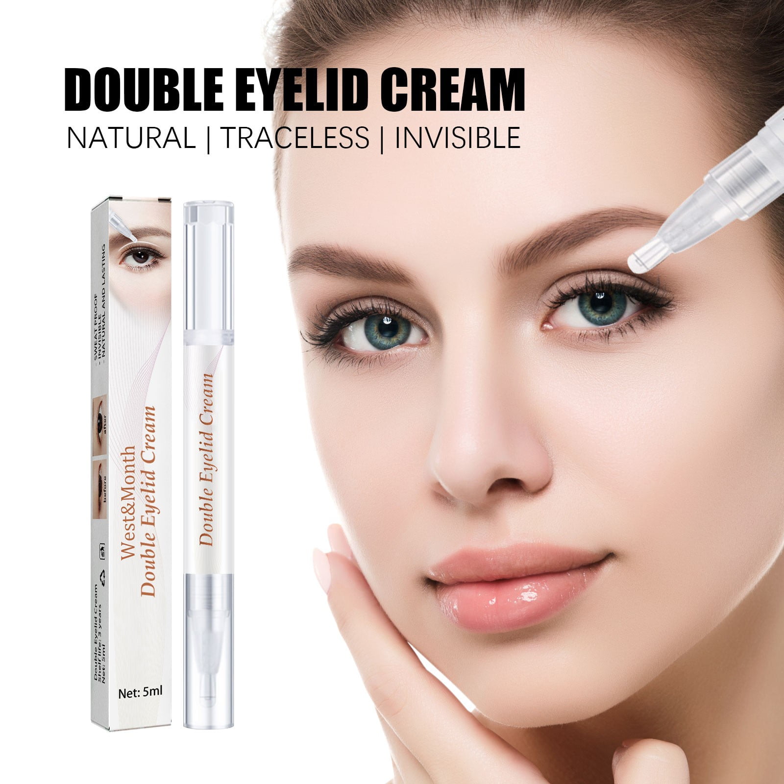 Women's Double Eyelid Makeupcream, Double Eyelid Glue, Transparent, Eye ...
