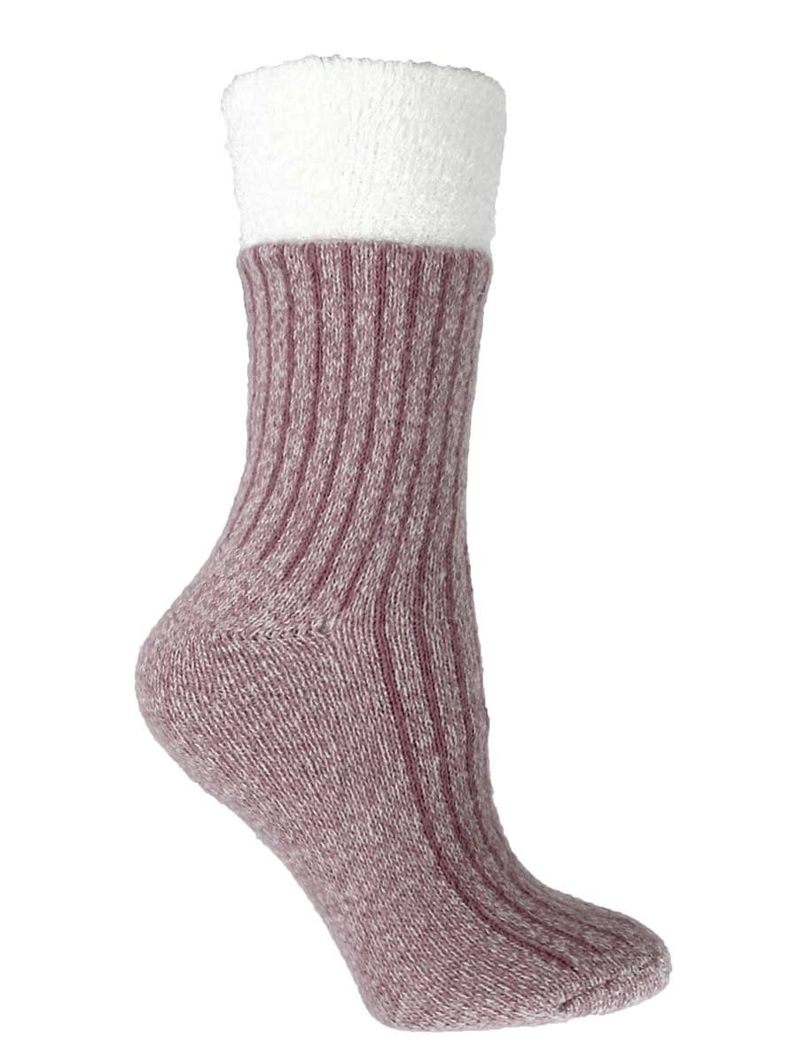 Women's Double Layer Winter Slipper Socks Shea Butter Infused Fuzzy ...