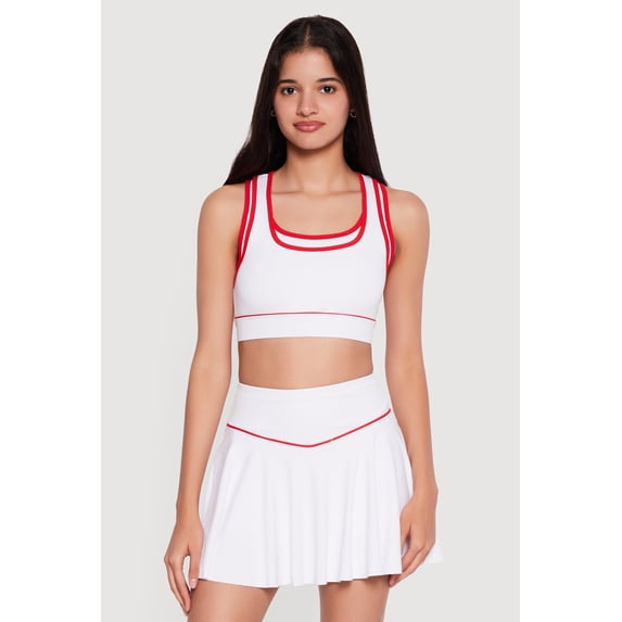 Women's Double Layered Contrast Trim Sports Bra - Walmart.com