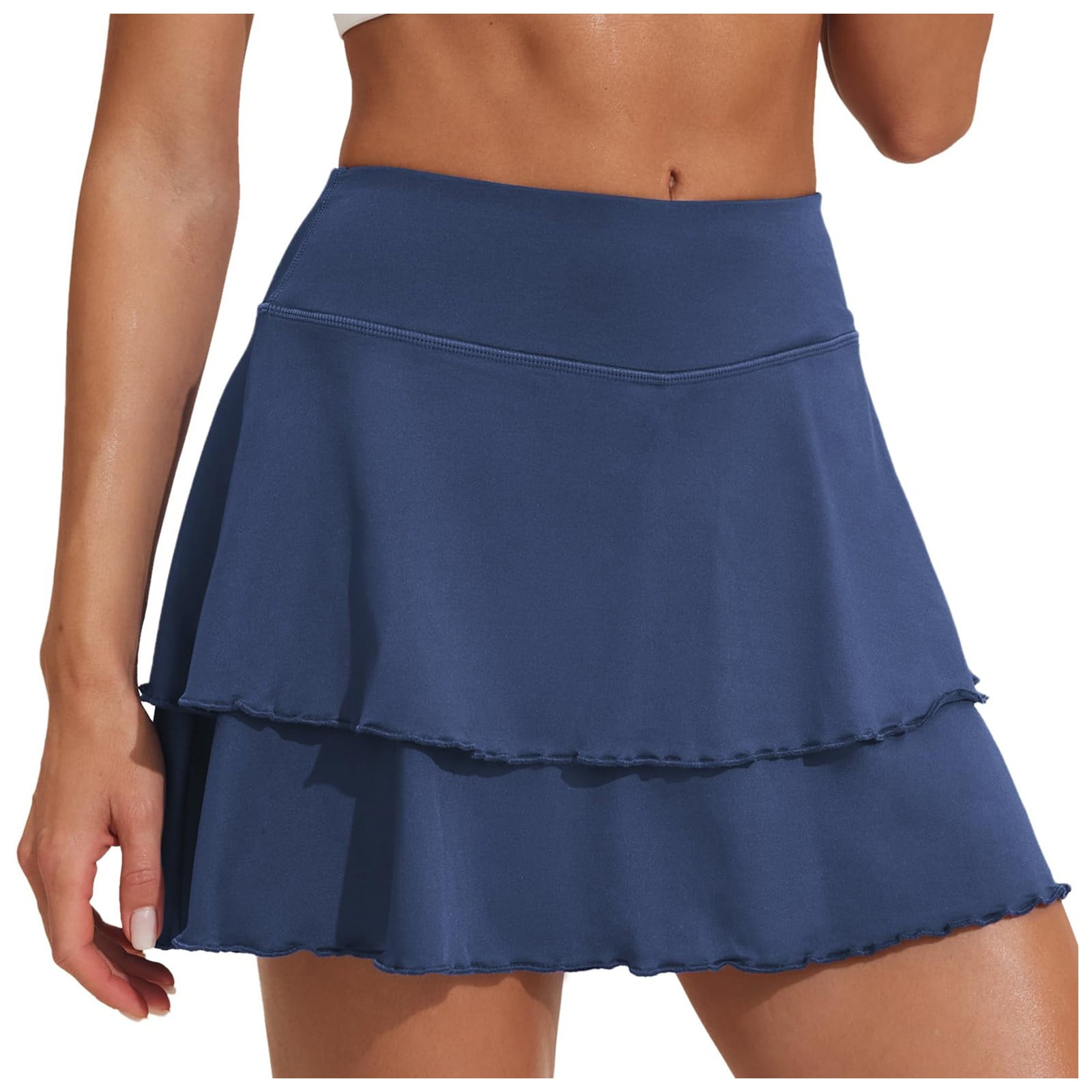 Womens Double Layered Pleats Tennis Skirts For Women High Waisted