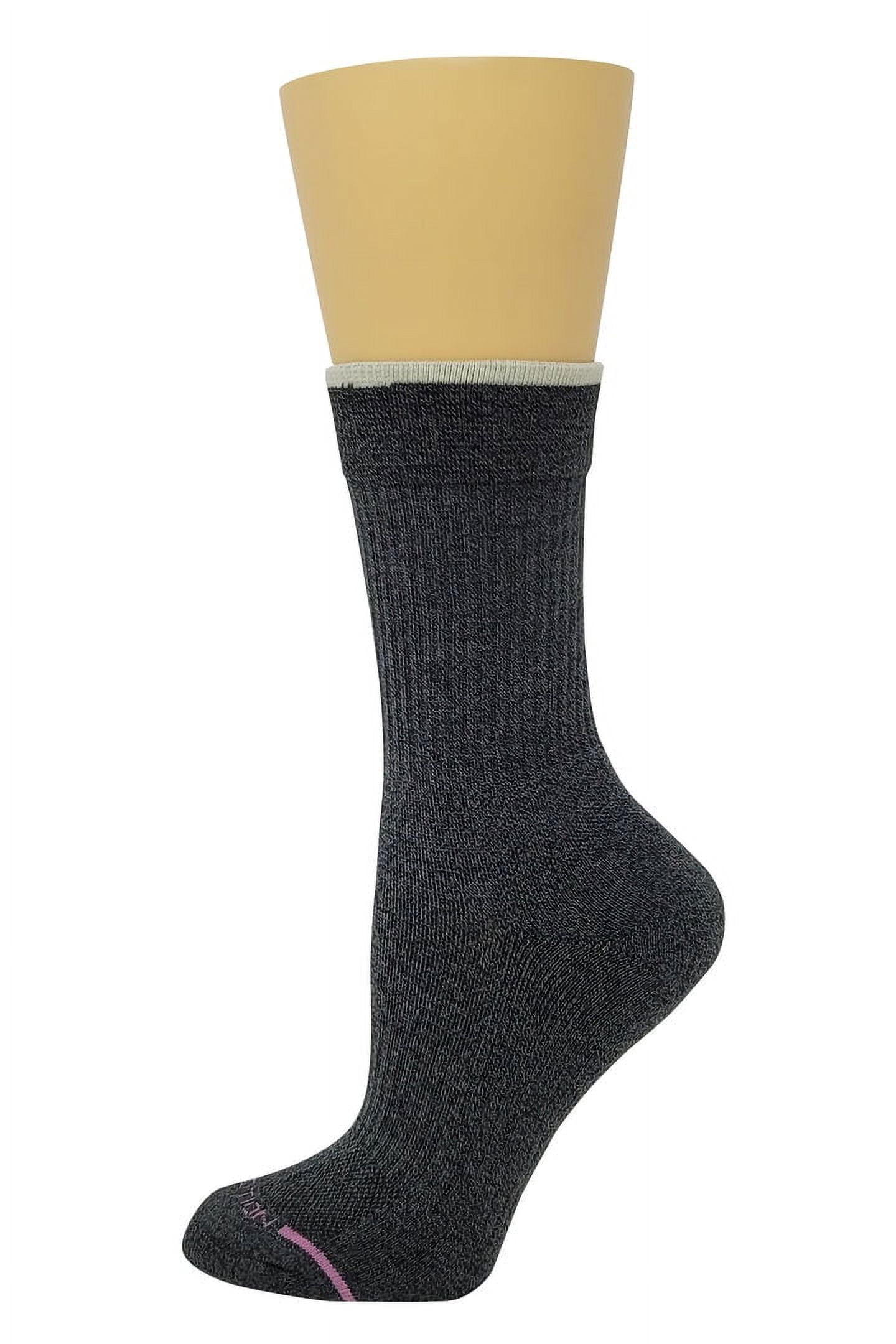 Women's Dr. Motion Knit Compression Crew Socks Color: Charcoal Marl ...
