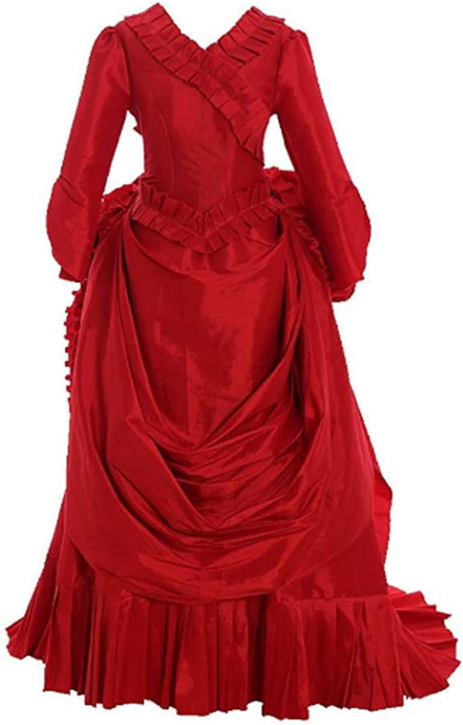 Women's Draula red dress Lady's Victorian Bustle Dress - Walmart.com
